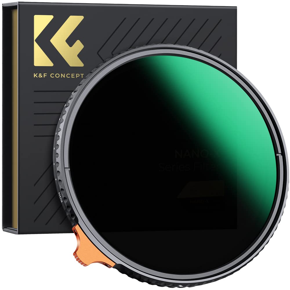 K&F Concept 67mm Putter Variable ND Filter ND2-ND400 (1-9 Stops) 28 Multi-Layer Coatings Import AGC Glass Adjustable Neutral Density Filter for Camera Lens (Nano-X Series)