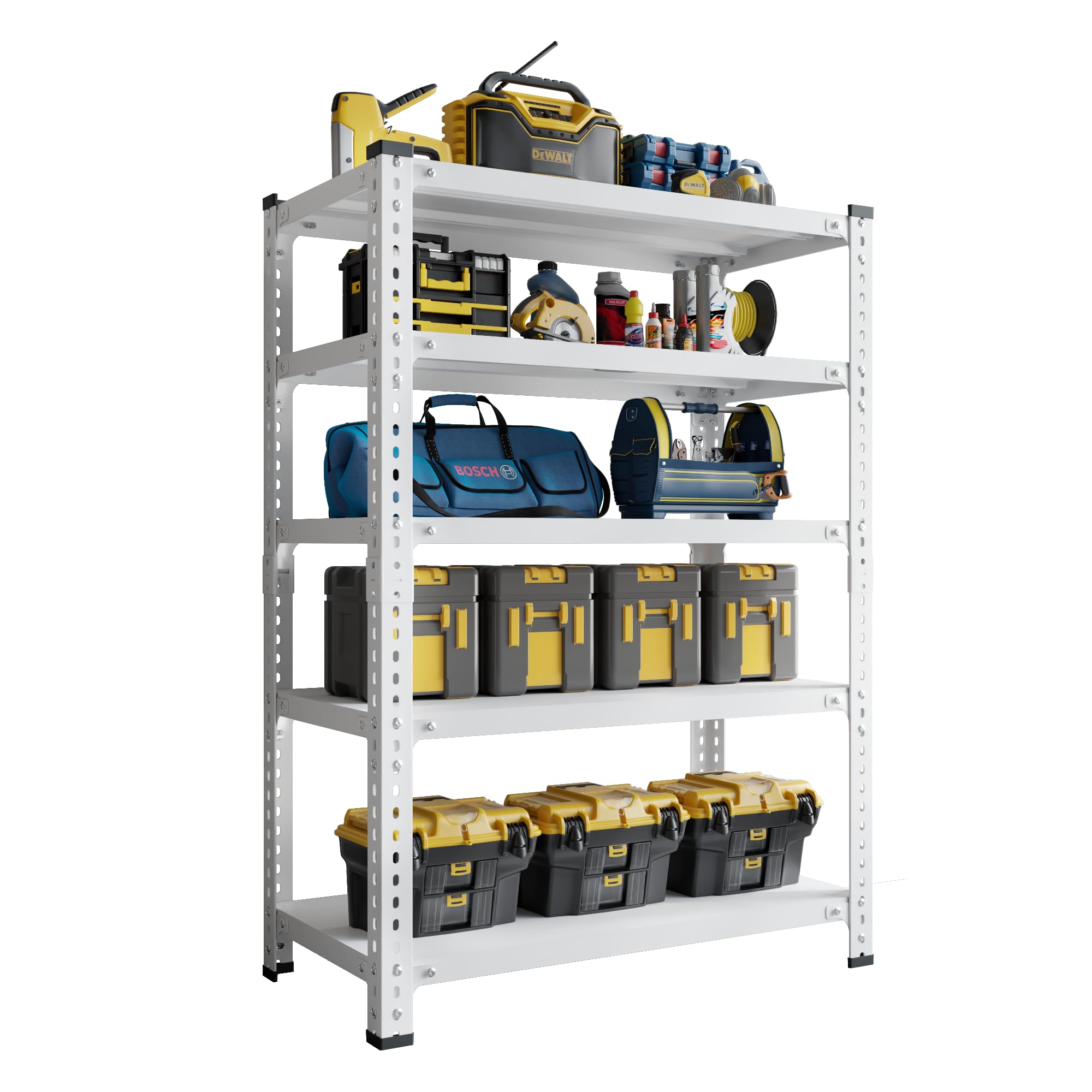 Qiaoxuan Garage Shelving Heavy Duty Adjustable Storage Garage Shelves, Metal Shelving Unit Garage Storage Rack, Utility Shelf for Garage, Basement, Pantry, Warehouse, 40" W x 16" D x 71" H (Blcak)