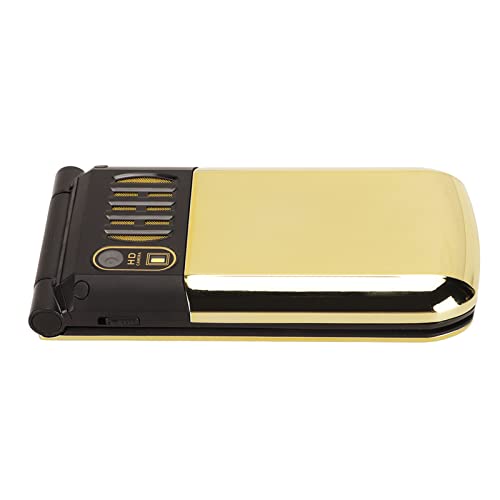 Zyyini G9000 Unlocked Flip Phone, 2.4inch Big Buttons Big Fonts Flip Mobile Phone for Seniors, Dual SIM Card, Loud Volume Speaker, with LED Flashlight, 4800mAh Battery, Gold