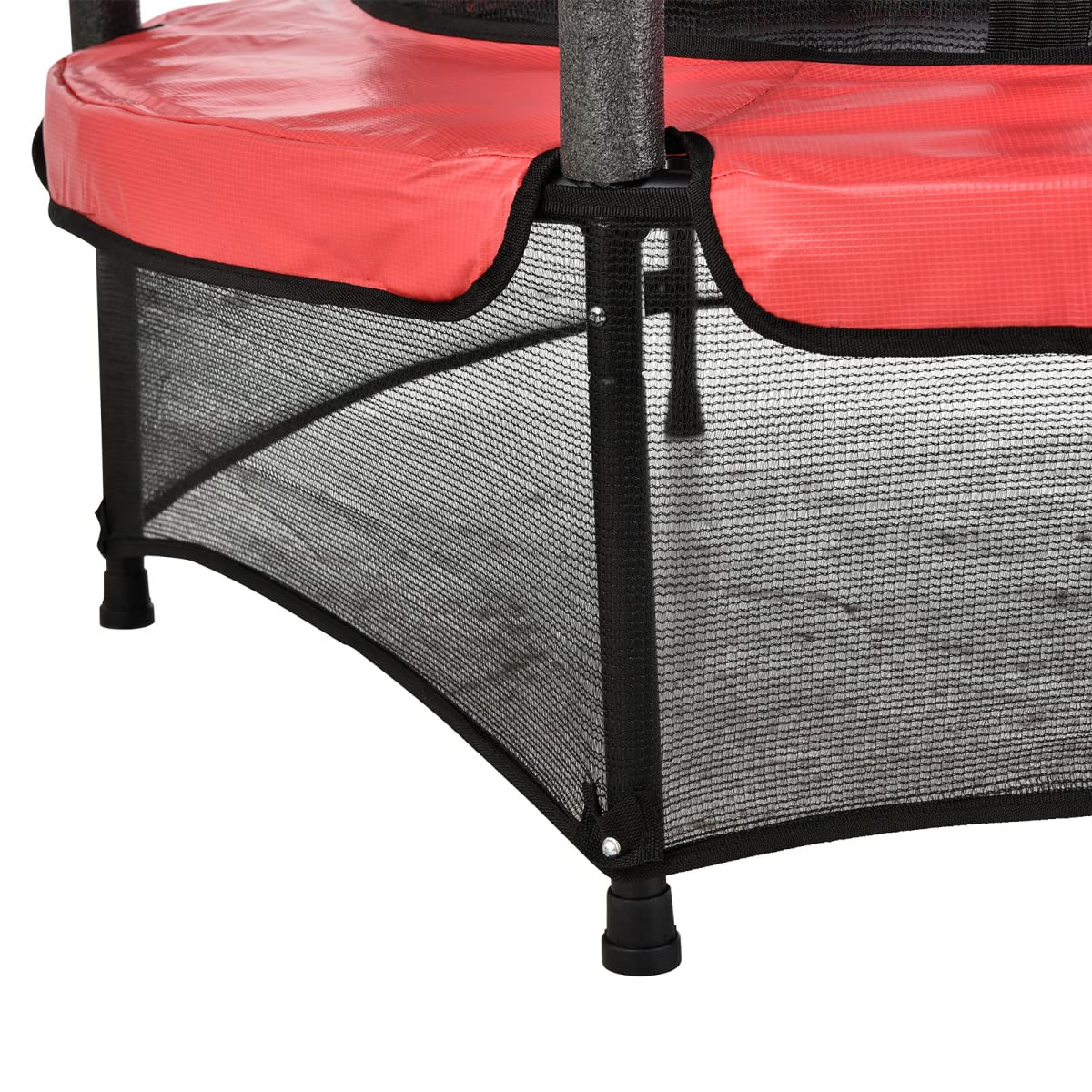 MengK FCH Kinder Trampolin Jumper 140 cm mit gepolsterten Stangen und Sicherheitsnetz, Rosa und Schwarz