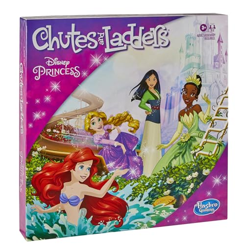 Hasbro Gaming Chutes and Ladders: Disney Princess Edition Board Game for Kids Ages 3 and Up, Preschool Game for 2-4 Players (Amazon Exclusive)