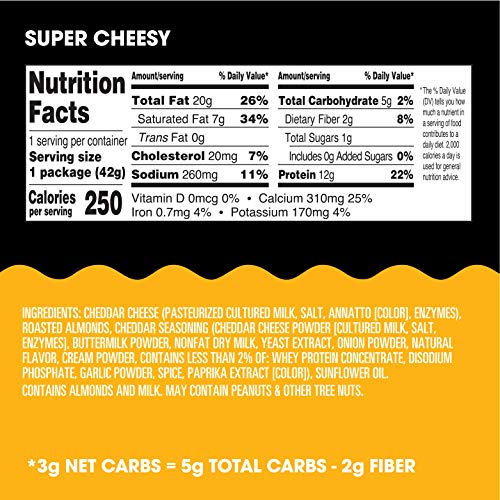 Hilo Life Keto Friendly Low Carb Crispy Cheddar Cheese & Almonds Snack Mix, Super Cheesy, 8.88 Ounce
