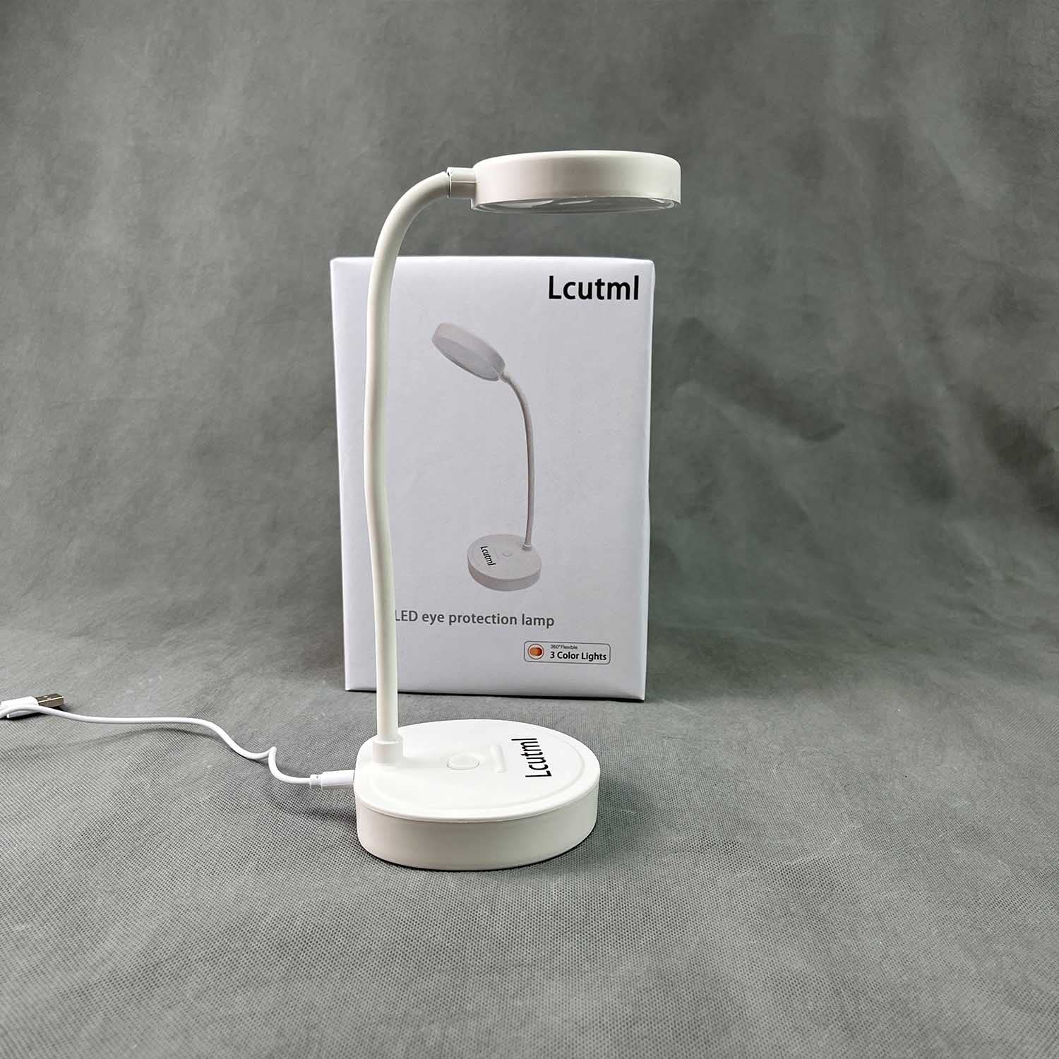 Lcutml lamps, Reading Dimmable Desk Light for Kids College Dorm, 10 Levels Brightness Table Lamp with Adapter, Eye-Caring Flexible Gooseneck