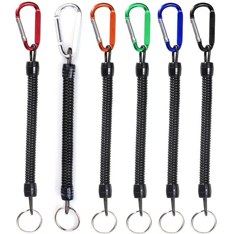 MEFESE 5pcs Fishing Lanyards Boating Ropes Retention String Fishing Rope with Camping Carabiner Secure Lock Fishing Tools Accessories