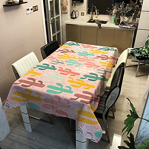 NUER Polyester Printed Table Cloth Cactus Series Home Table Cover Kitchen Tablecloth Living Room Coffee Tablecloths A2 140x210cm