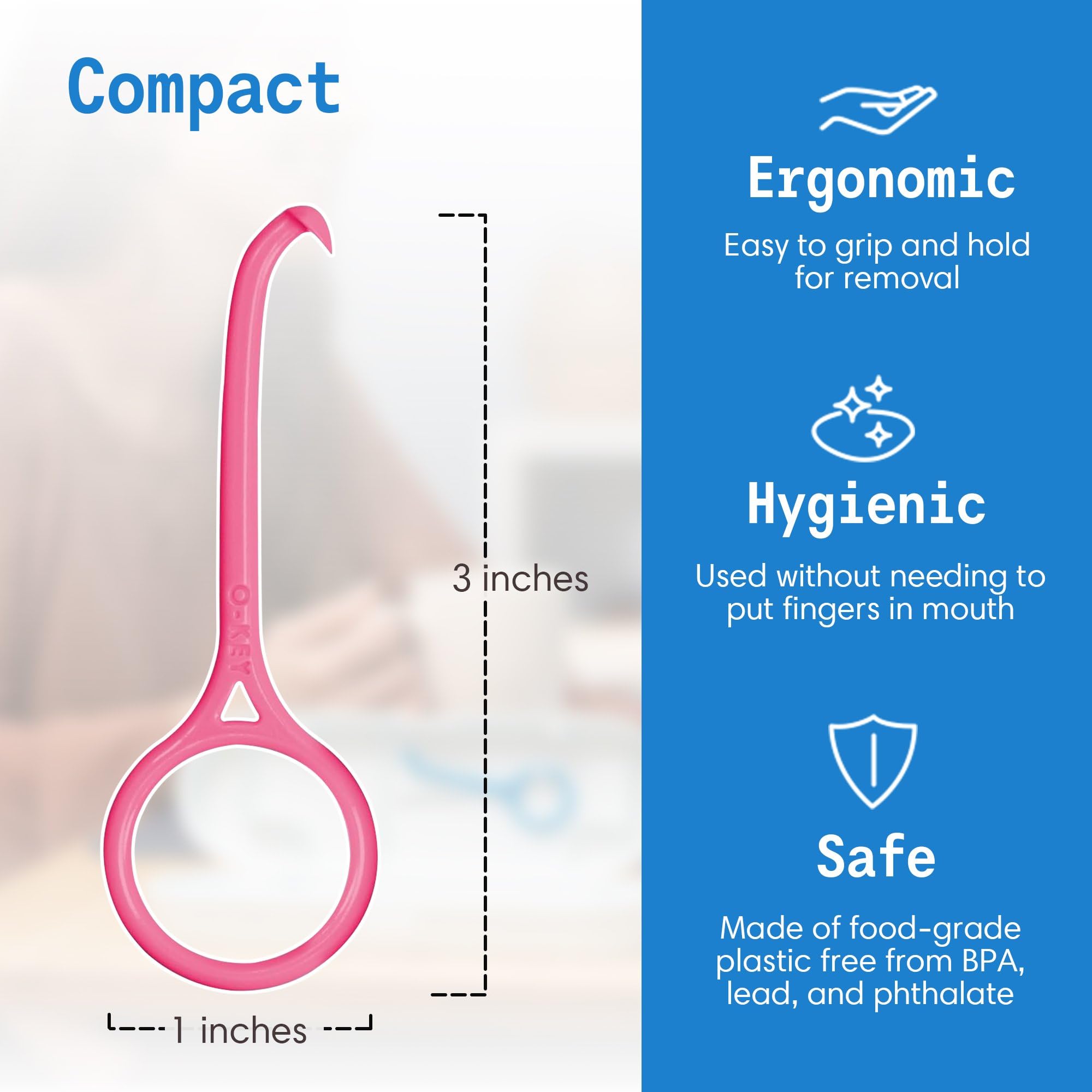 OrthoKey Clear Aligner Removal Tool for Teeth β Grabber Remover Tool for Invisible Removable Braces & Retainers β Fits Into a Dental Carrying or Aligner Case Cleaner β Small Size, Pink and Black