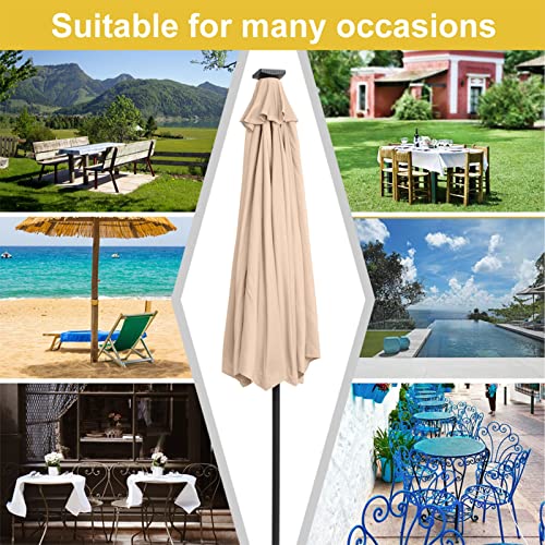 WJZYJ patio umbrella with solar lights Outside Shade patio table umbrellas Windproof patio unbrella's with lights bistro backyard deck balcony patio umbrella solar for patio, lawn & garden