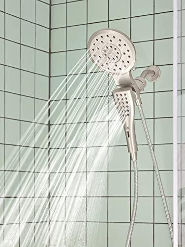 Moen Verso Spot Resist Brushed Nickel Rainshower/Handshower Combination with Infiniti Dial and Magnetix Docking, 60" Hose, 220C2EPSRN