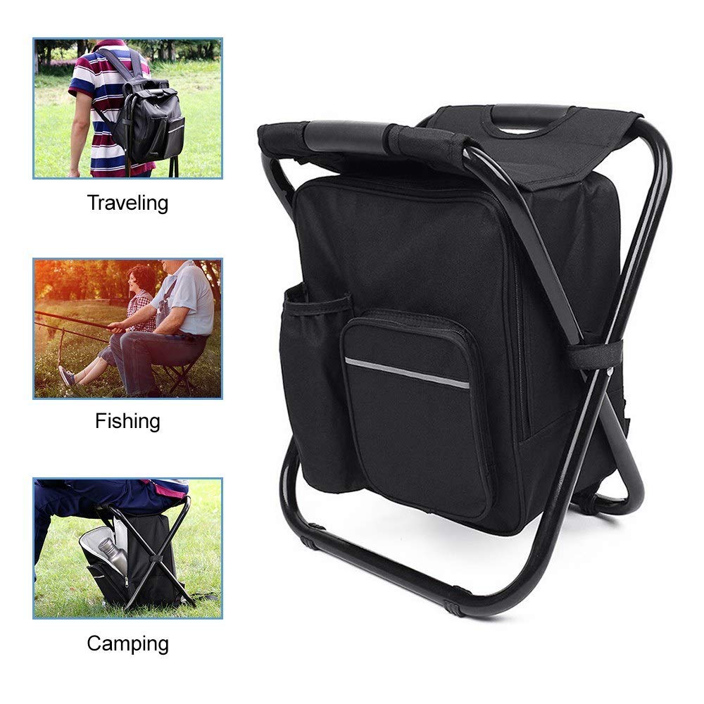 MengK Outdoor Folding Stool Portable Backpack Chair Stool