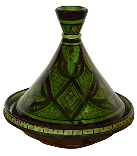 Moroccan Handmade Serving Tagine Exquisite Ceramic With Vivid colors Original 8 inches Across