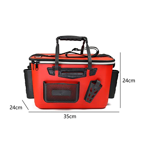 MEFESE Large Capacity Tackle Storage Multi Pockets with Handle EVA Mesh Pouch Zipper Closure Portable Shoulder Strap Living Fishing Box