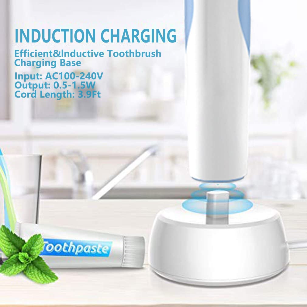 Replacement Charger Base for Braun Oral-B 3757,Portable Replacement Oral B Electric Toothbrush Charger Power Cord Supply Inductive Charging Base for Genuine Pro and Most with Stand Holder