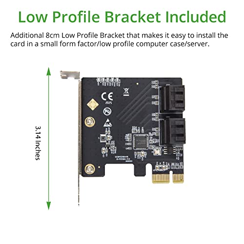 IO Crest 4 Port SATA III Expansion Card with Low Profile Bracket - 6Gbps SATA 3.0 Controller PCI Express x1 ASMedia 1064 for Windows10/8/7/XP/Vista/Linux