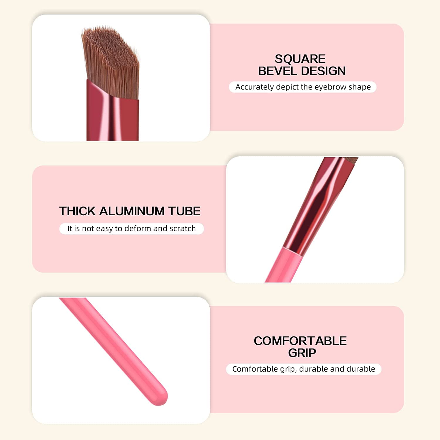 Professional Eyebrow Brush, Multi-Function Eyebrow Brush, Ultra-thin Angle Eyeliner Brush, Three-Dimensional Concealer Cream Makeup Brush Oblique Eyebrow Brush