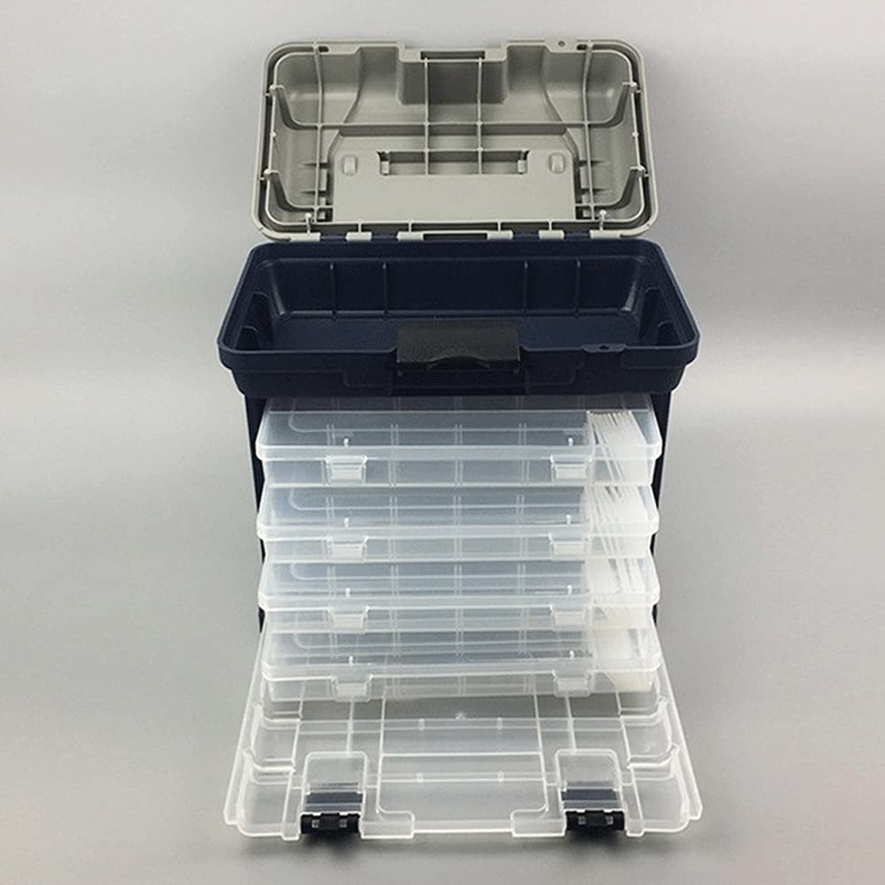 LMMDDP Outdoor Fishing Tackle Box Storage Box Tool Bait Storage Box with Fish Handle Large Box Capacity