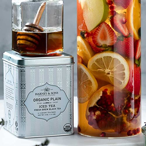 Harney & Sons Organic Black Iced Tea | Fresh-Brew Iced Tea, Six 2qt Tea Bags