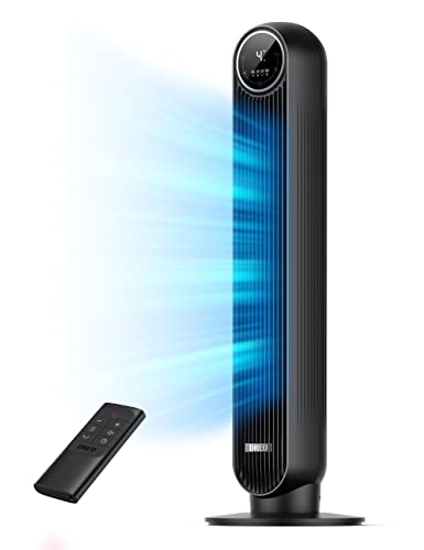 Dreo 42'' Pilot Pro Tower Fan with Remote, Black (DR-HTF005) & Nomad One Tower Fan with Remote, 24ft/s Velocity Quiet Cooling Fan, 90° Oscillating Fan, Black, (DR-HTF007)