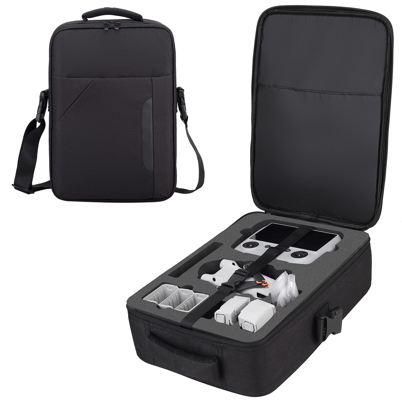 Mini 3 Pro Carrying Case with Strap, Portable Travel Storage Bag for DJI Mini 3 Pro, Compatible with RC/RC-N1 Remote Controllers and Other Accessories.