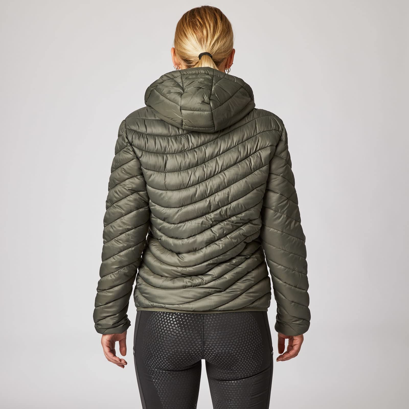 HORZE Holly Womens Fitted Padded Equestrian Horse Riding Winter Jacket - Green - 8/10
