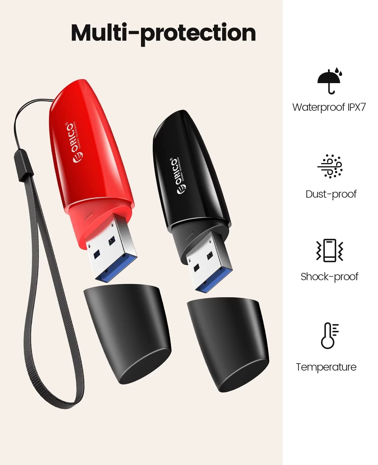 ORICO 405 MB/s Flash Drive 128GB, Memory Stick USB3.2 Reading Thumb Drive with Keychain USB Flash Drive Metal USB Drive Data Storage Compatible with Computer/Laptop(UFSD)