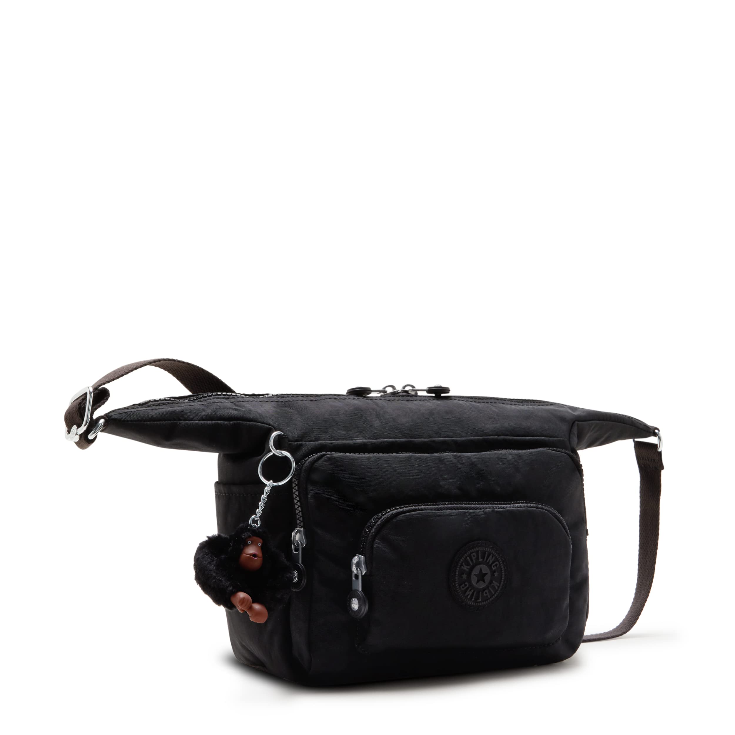 Kipling Womens Women's Erica Small Bag, Jetset Traveller, Small Handbag, Polyester Crossbody Bag, Quartz Metallic, 10.5 L x 7.25 H 5.75 D US