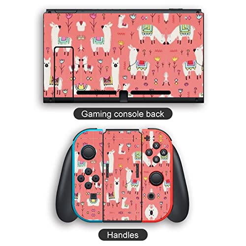 Llama Decal Stickers Cover Set Full Wrap Skin for Switch Protection Faceplate Sticker for Switch