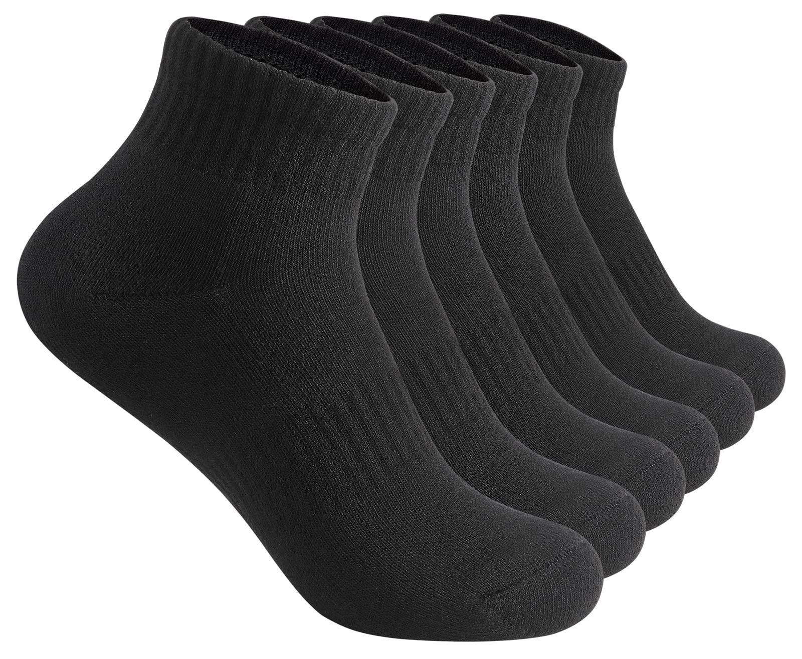 Hepsibah Womens Athletic Ankle Socks Cotton Thick Cushion Low Cut Running Sport Tab Socks 6 Pack Color White 6Pack Size US Shoe Size 6-11