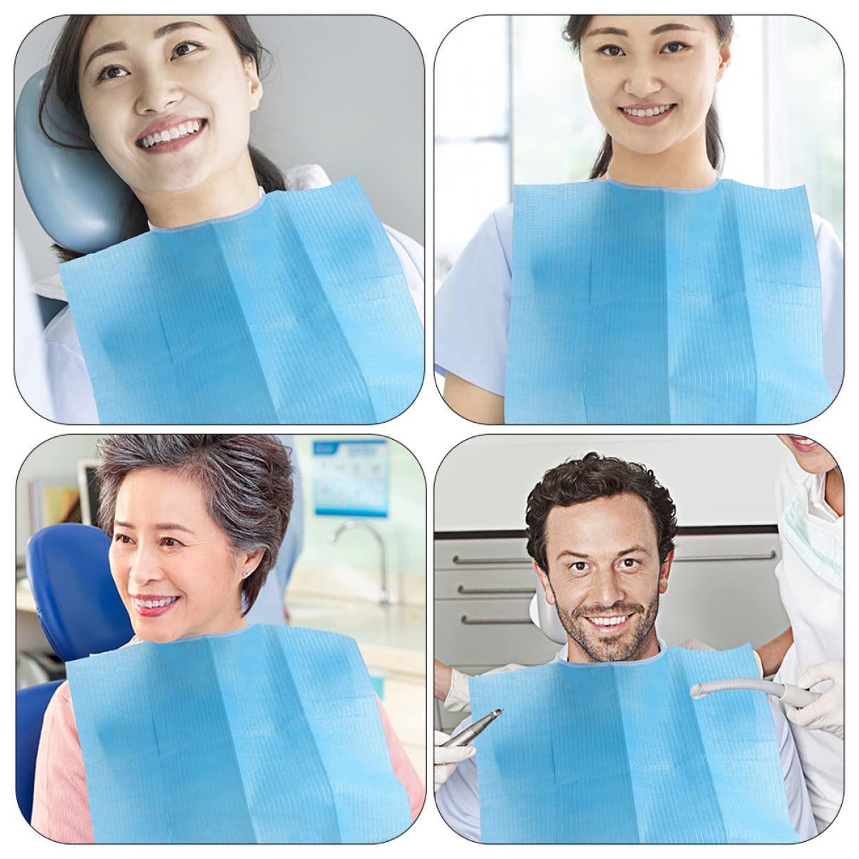 minkissy 240 Pcs Tie Scarf Bibs Disposable Cheek Tooth Bibs Teeth Bibs Patient Bibs Adult Disposable Bibs Beauty Protective Bibs Non-woven Fabric Shop Towel Protection