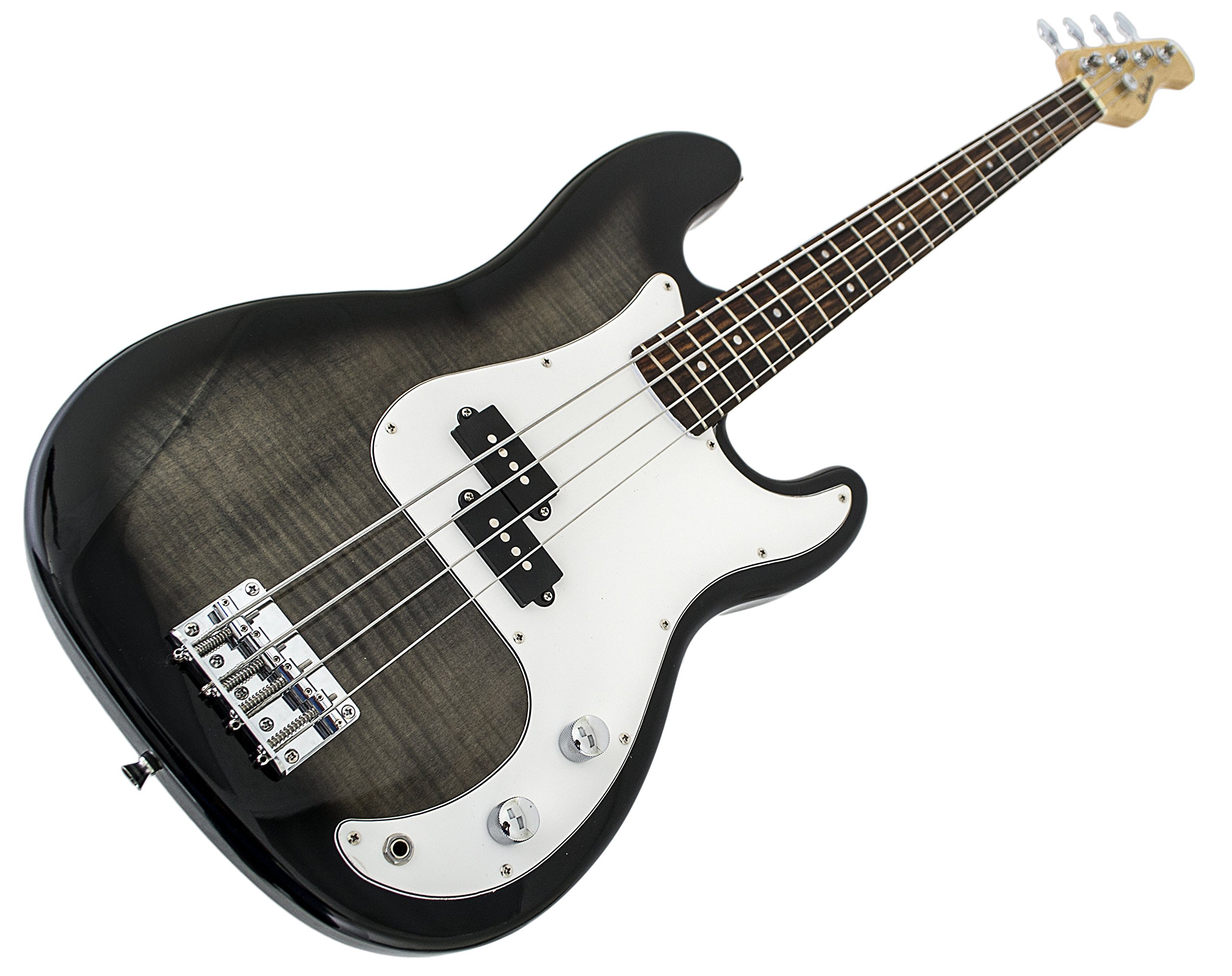 Glen Burton GB150BCO-BK Electric Bass Guitar, SG-Style, Black