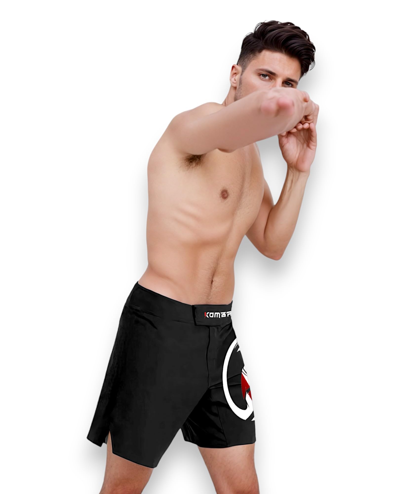 KOMBAT USA Men's MMA Shorts β Baseline Grappling & Fight Shorts | Athletic Shorts | Muay Thai BJJ Training Jiu Jitsu No Gi (as1, Alpha, x_l, Regular, Regular, Black)