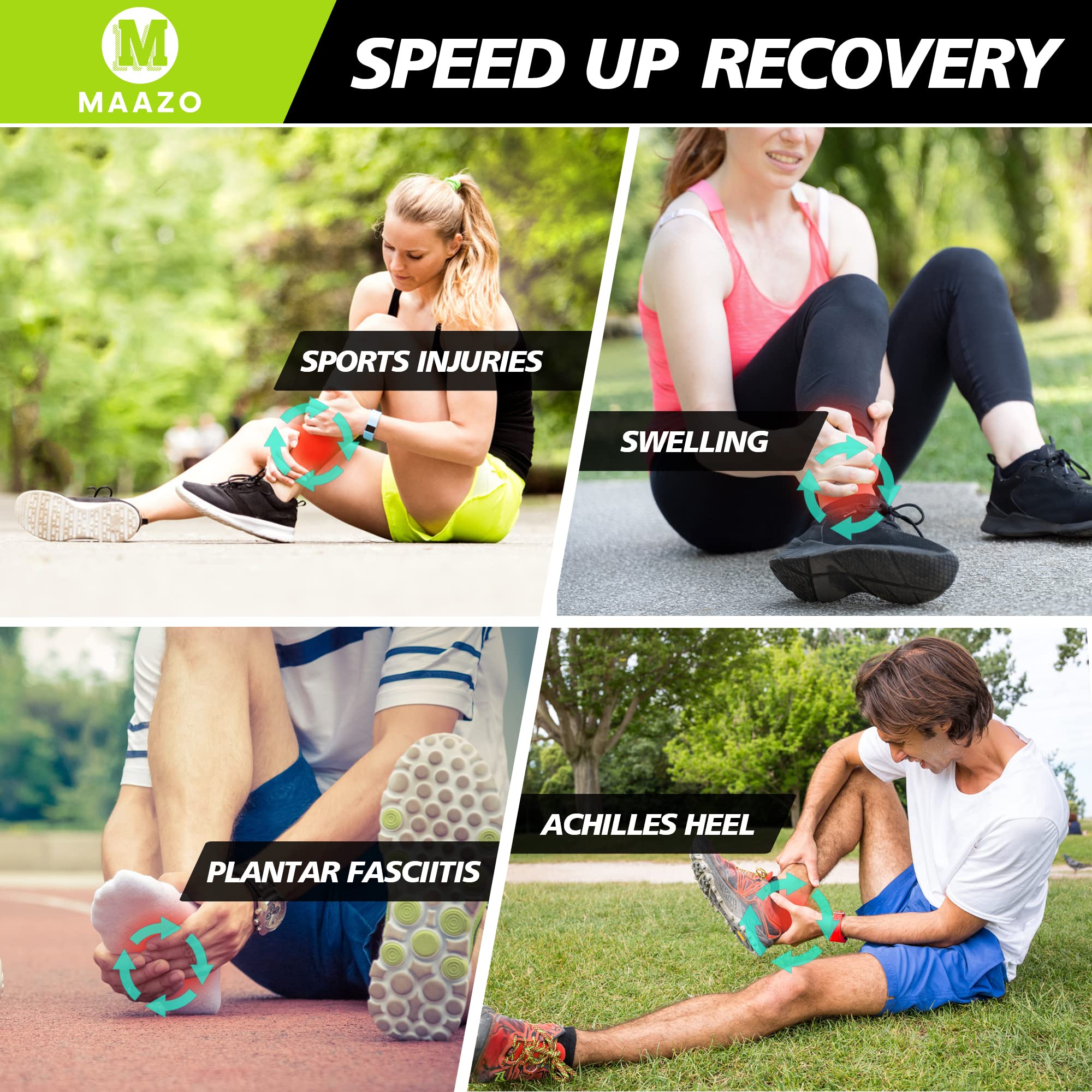 MAAZO Ankle Brace for Plantar Fasciitis Relief, Adjustable Compression Ankle Wrap & Ankle Brace for Women & Men Ankle Support Strap for Achilles,Tendon,Sprain,Injury Recovery (M,Pair)