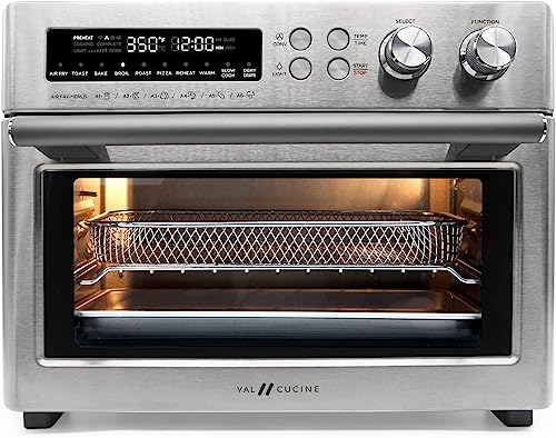 VAL CUCINE 26.3 QT/25 L Extra-Large Smart Air Fryer Toaster Oven, 10-in-1 Convection Countertop Oven Combination (Brushed Stainless Steel Finish)