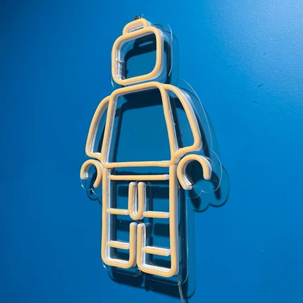 Neon Nursery Wall Decor for Boy L-e-g-o Man Custom Sign for Nursery Boy Night light Size:45X30cm