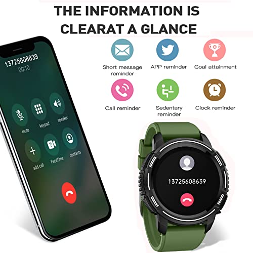 Military Smart Watch Fitness Tracker Sports Modes Long Battery Life Message Reminder Pedometer Counter IP68 Waterproof Smartwatch for Android iOS
