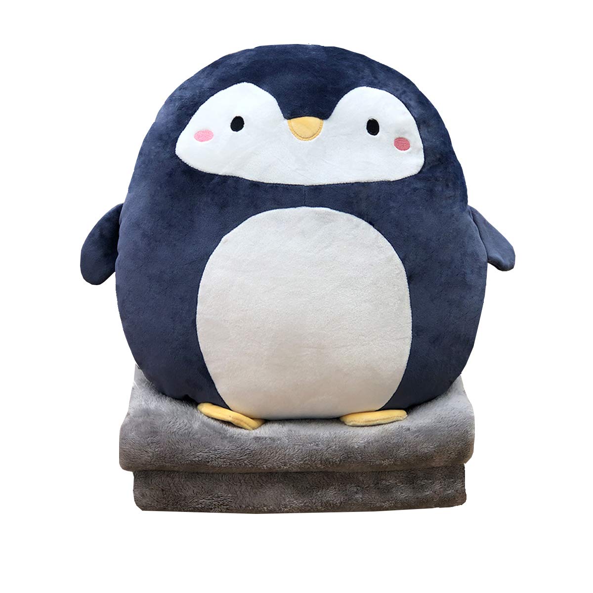 Hofun4U Penguin Plush Pillow 16 Inch, Blanket in Cute Plush Pillow, Panda Stuffed Animal, Girls Boys Gifts for Birthday, Valentine, Christmas, Travel, Holiday