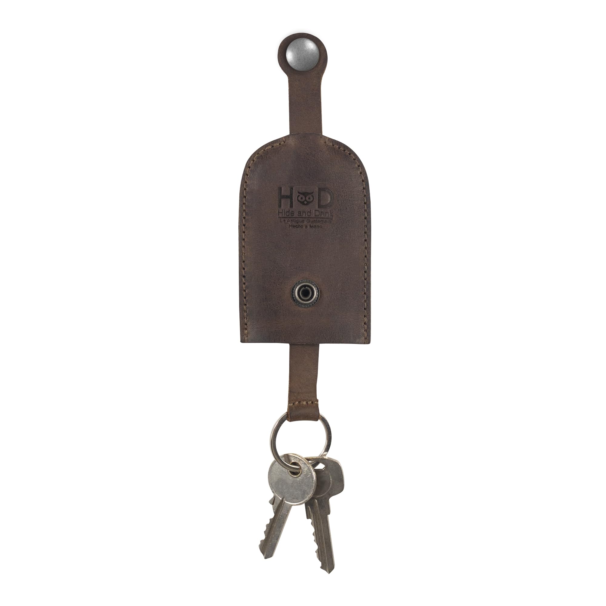 Hide & Drink, Leather Key Holder/Keychain/Key Case/Cover, Handmade Includes 101 Year Warranty :: Bourbon Brown