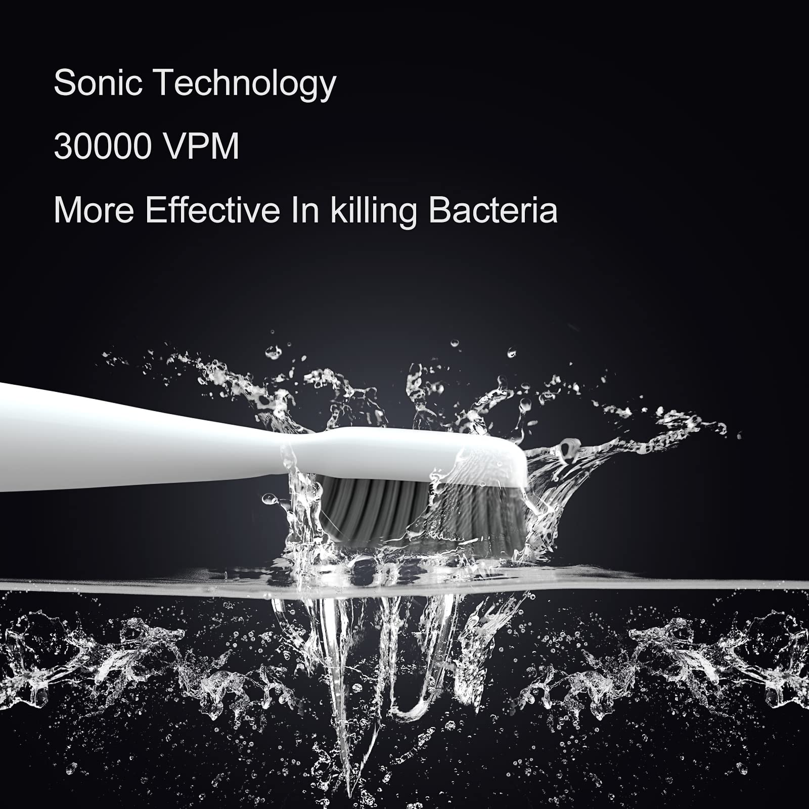 Loafar Sonic Electric Toothbrush with 6 Brush Heads,DC Rechargeable Electronic Toothbrush for Adults, Travel Toothbrush, IPX7 Waterproof, 2 Mins Timer (Black)