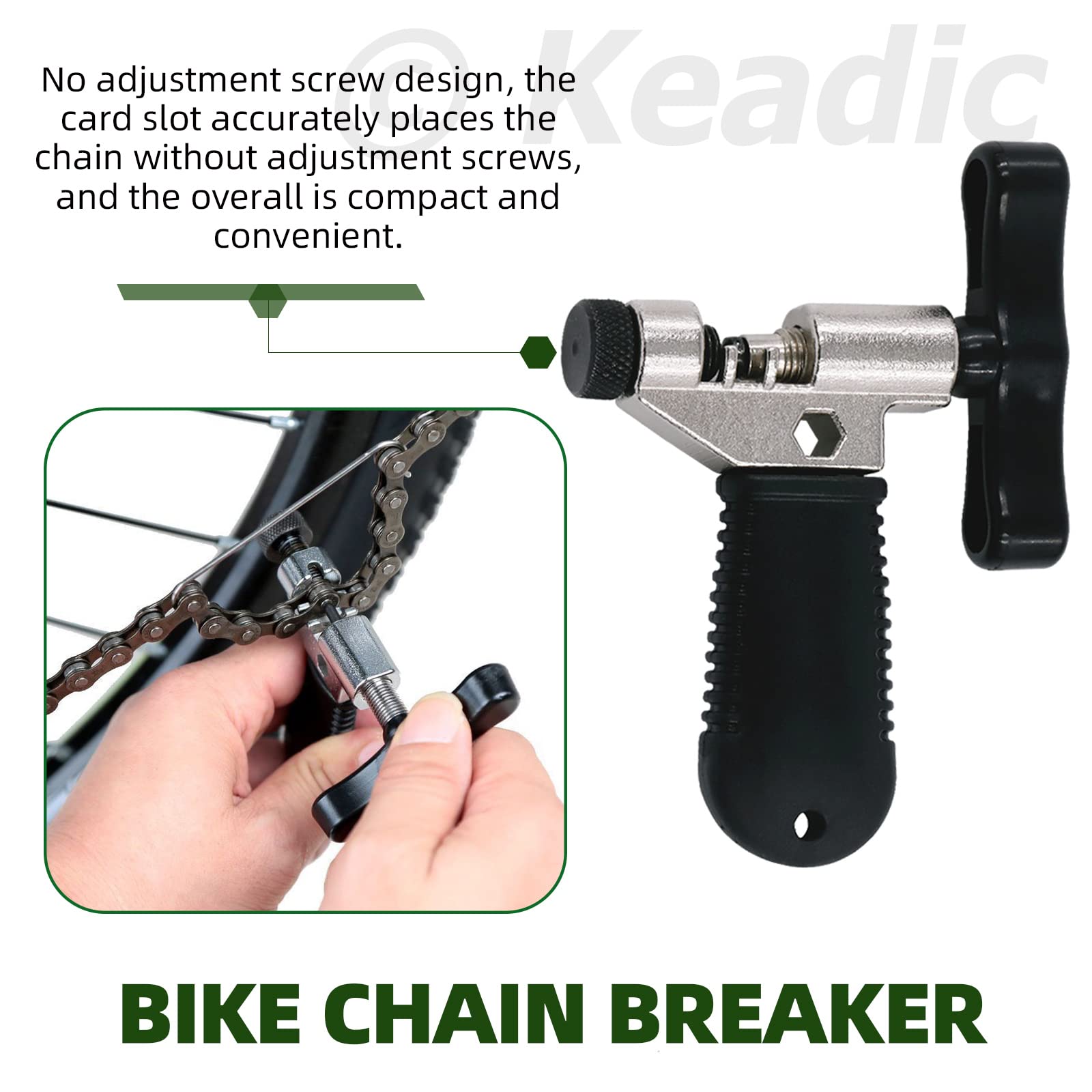 Keadic 8Pcs Bike Chain Removal Tool Includes Chain Breaker Splitter Tool with Hook, Master Link Pliers, Wear Checker, Chain Pliers and Missing Link for 6/7/8/9/10 Speed for Bicycle Chains Maintenance