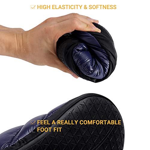KingCamp Unisex Warm Camping Slippers Soft Winter Slippers with Non Slip Rubber Sole & Carry Bag