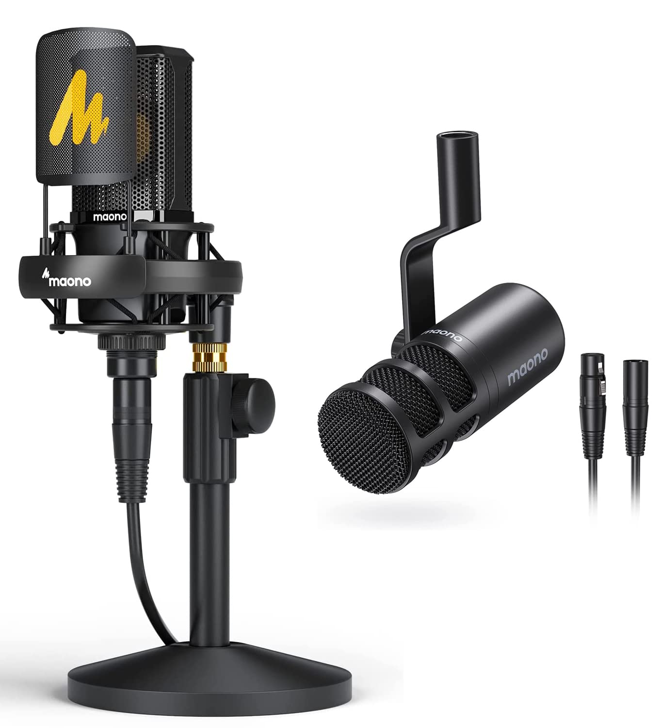 MAONO XLR Microphone, PM500 & PD100 Podcast Cardioid Studio Recording Mic for Streaming, Podcasting, Singing, Voice-Over, Vocal, Home-Studio, YouTube, Skype, Twitch