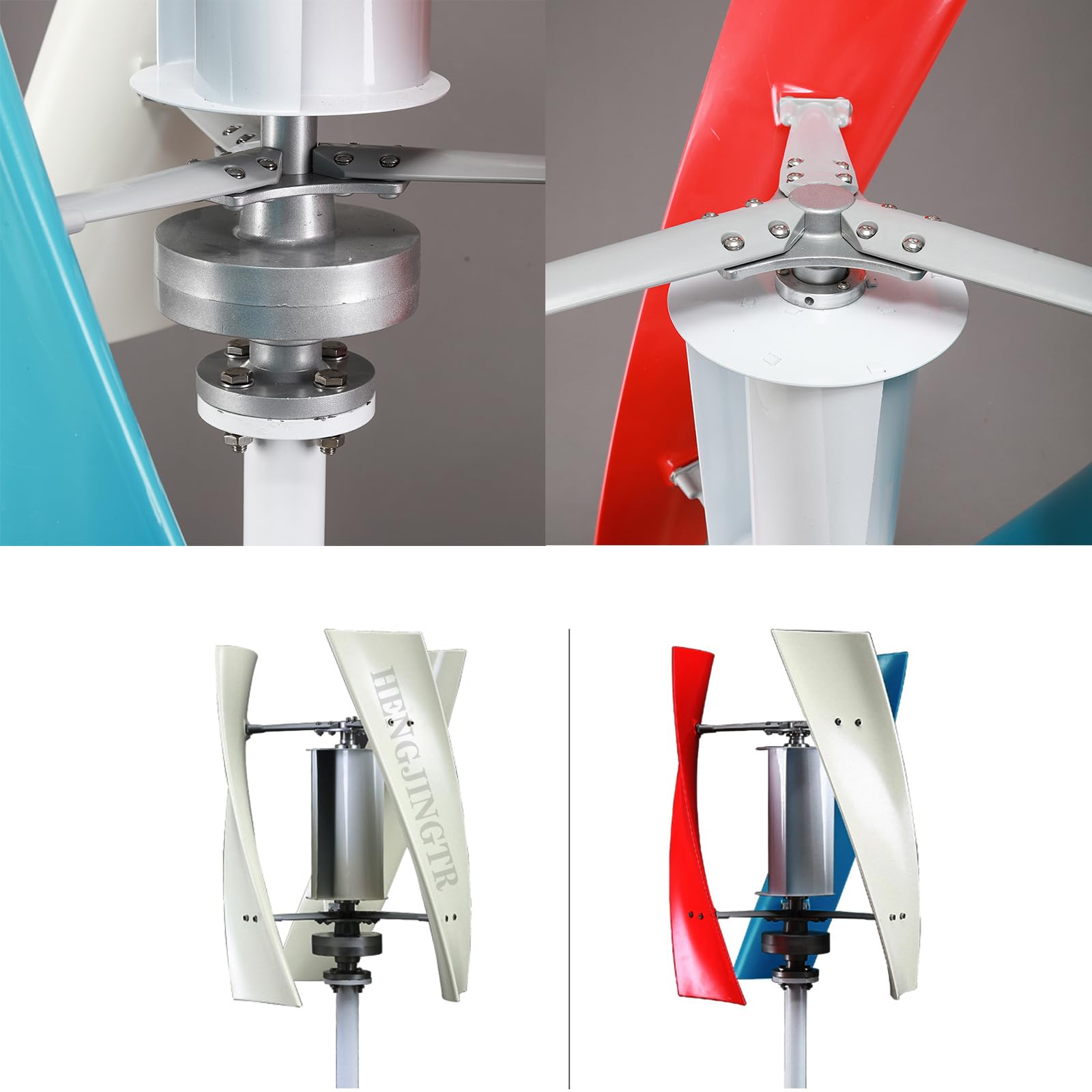 HENGJINGTR 5000W Wind Turbine Generator,12V/24V/48V 3 Blades Alternator Three-Phase Vertical Axis Windmill with Mppt Controller,220v