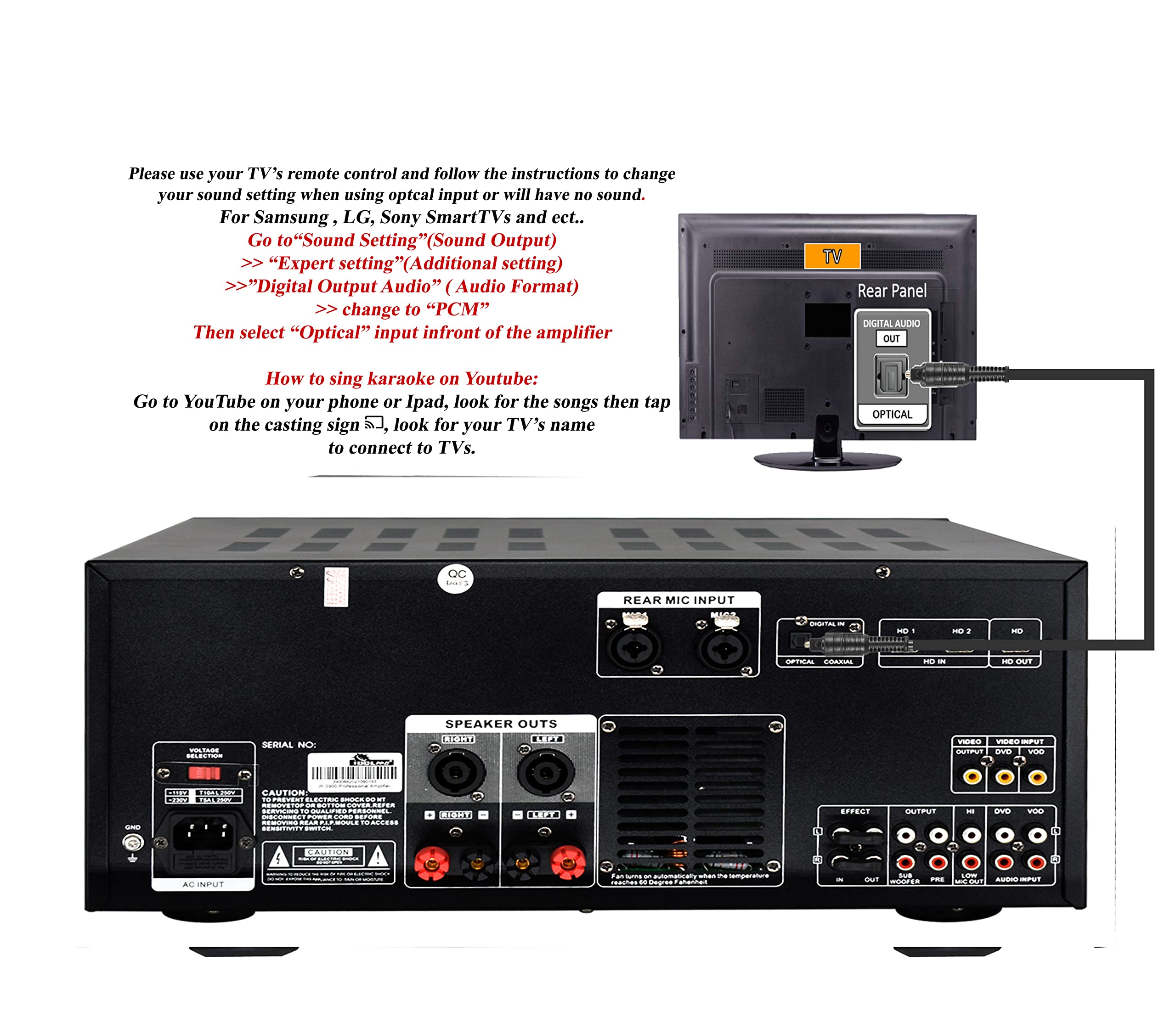 Home Karaoke Package IDOLpro 2600W Karaoke System with Dual Speakers, Dual Smart Wireless Microphone, Mixing Amplifier