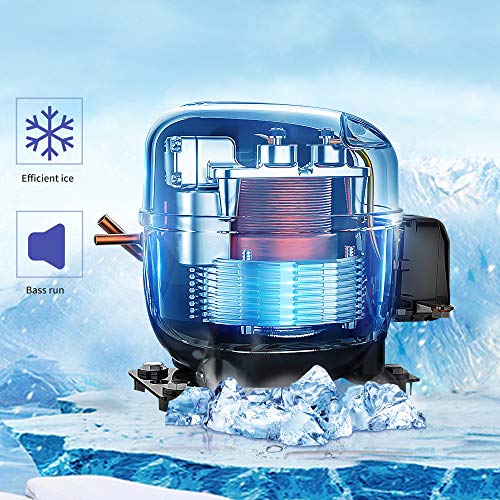 LEO11EE Freestanding Commercial Ice Maker Machine 66LBS/24H, Auto-Clean Built-in Automatic Water Inlet Clear Ice Cube Maker with Scoop, Ideal for Supermarkets Cafes Bakeries Bars Restaurants Home