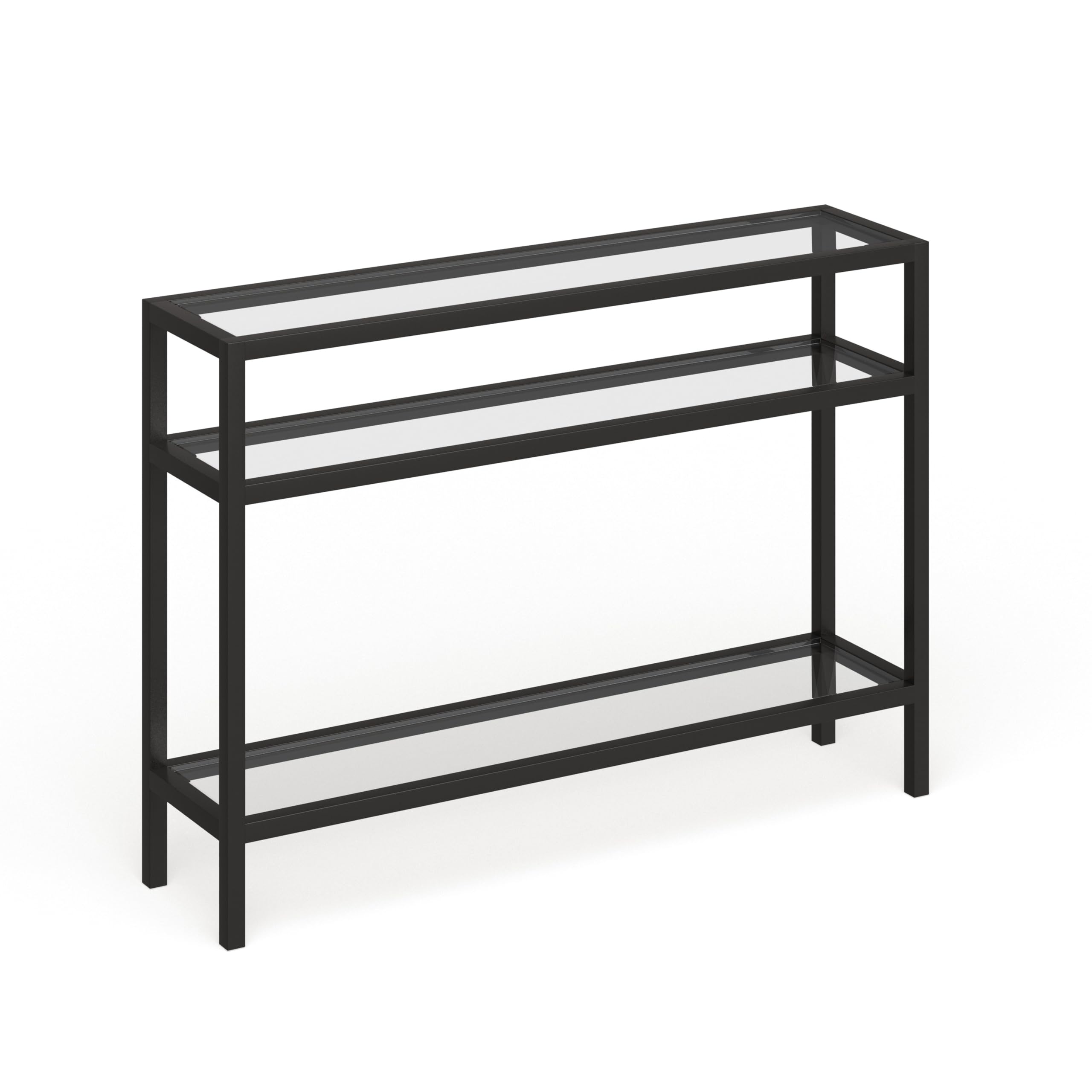 Henn&Hart 42" Wide Rectangular Console Table in Blackened Bronze, Entryway Table, Accent Table for Living Room, Hallway