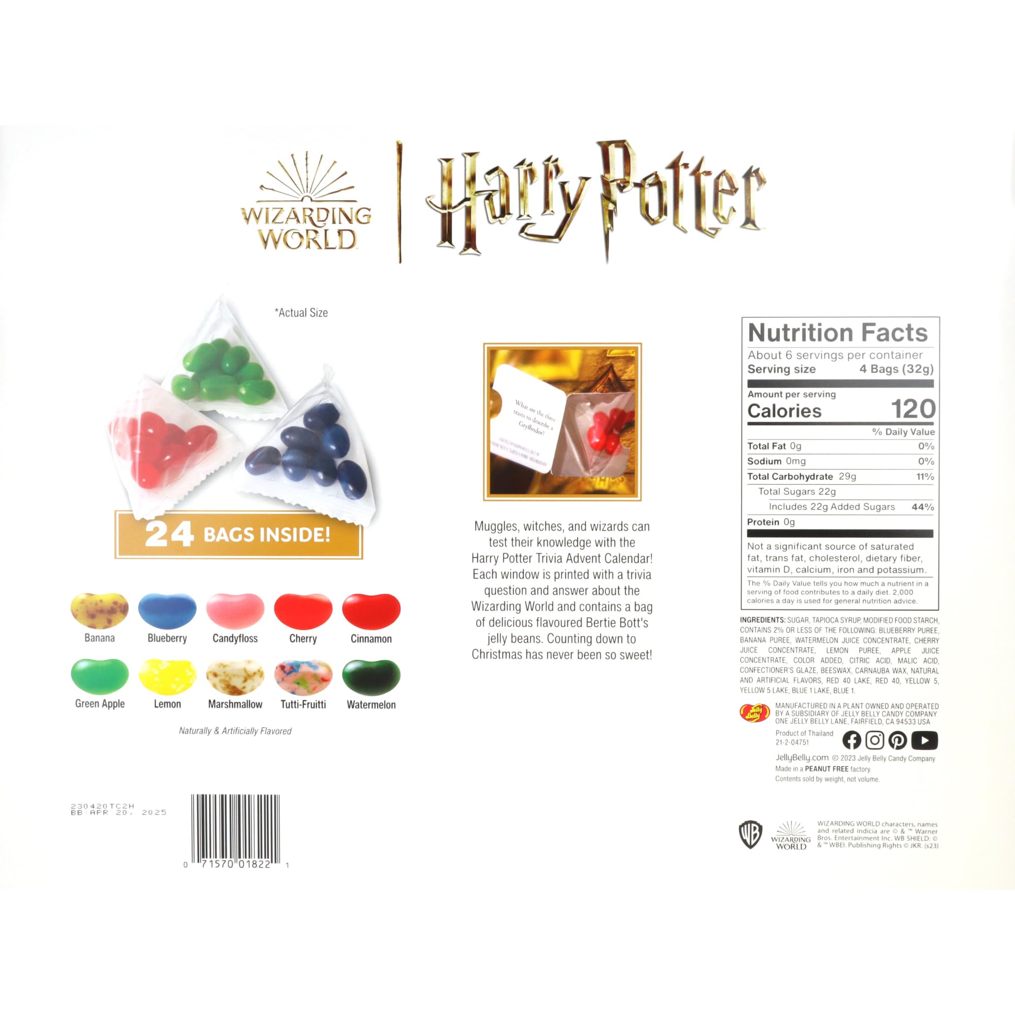 Harry Potter⢠Trivia Advent Calendar with 6.7 oz of Jelly Beans