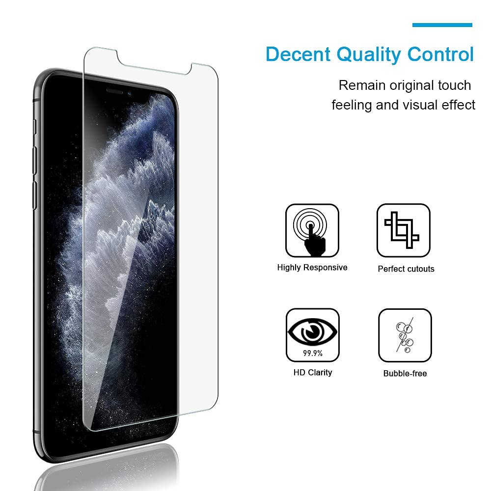 HATOSHI 3 Pack Screen Protector Designed for iPhone 11 Pro Max, iPhone XS Max Tempered Glass Film- Alignment Tray Easy Installation Case Friendly HD Clarity Bubble Free 9H Glass Screen 6.5-inch