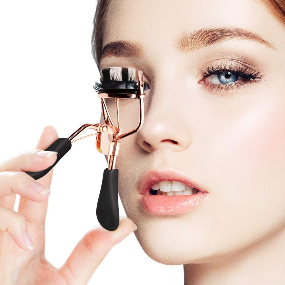 JDO Eyelash Curler with 10 Refill Pads & Spring Loaded for No Pinching or Pulling and Perfect for Those with Straight Flat Lashes Wanting Dramatic Long Lasting Seamless Curls