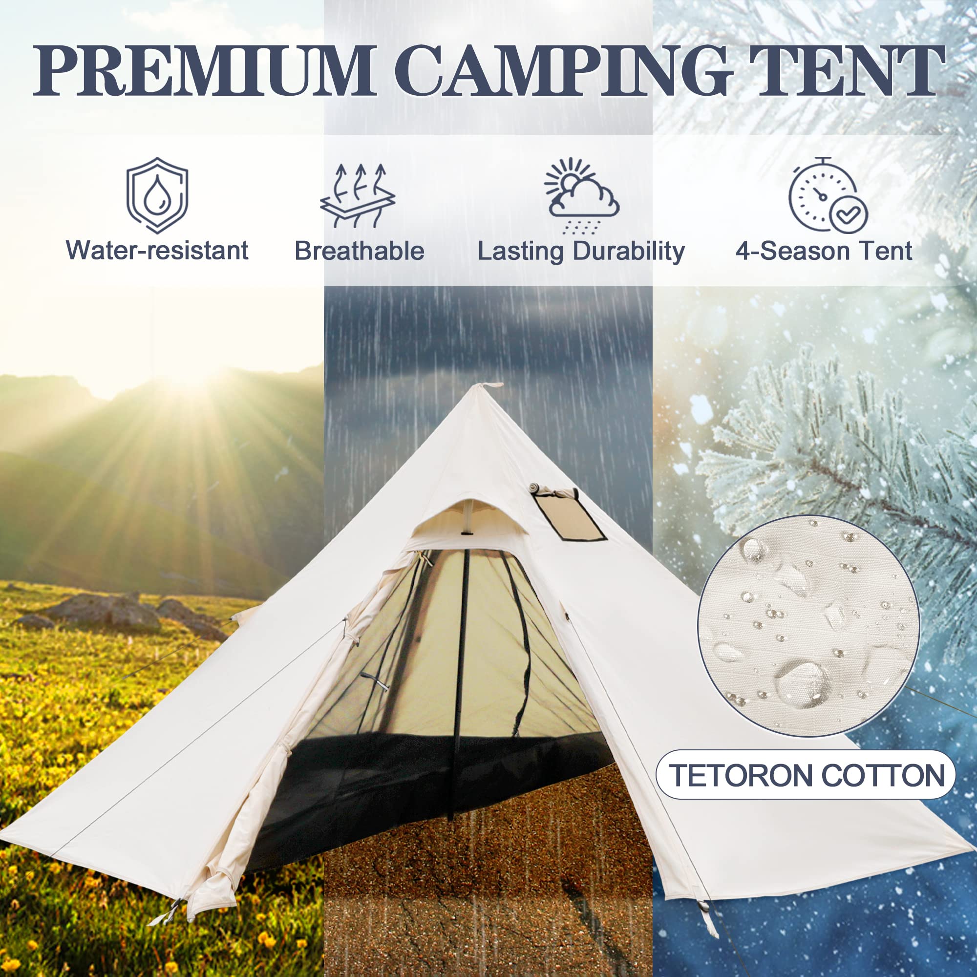 LAZZO Double Layer Tent with Waterproof, Ventilated Design for Camping and Hiking