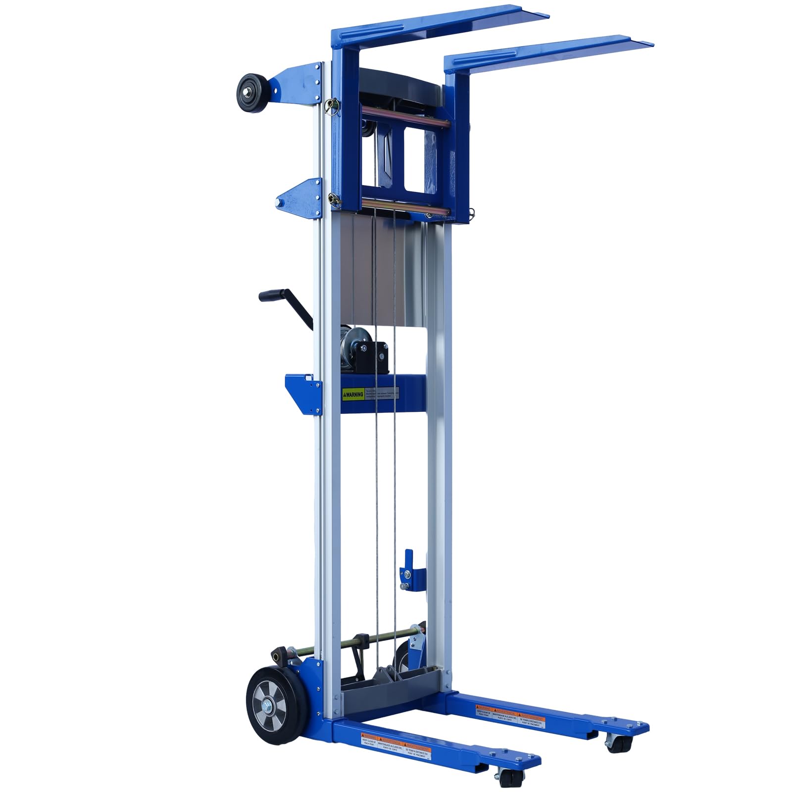 Miscoos Fixed Straddle Hand Winch Lift Truck, 34.6" Length, 24.8" Width, 66.9" Height, 500 lbs Capacity