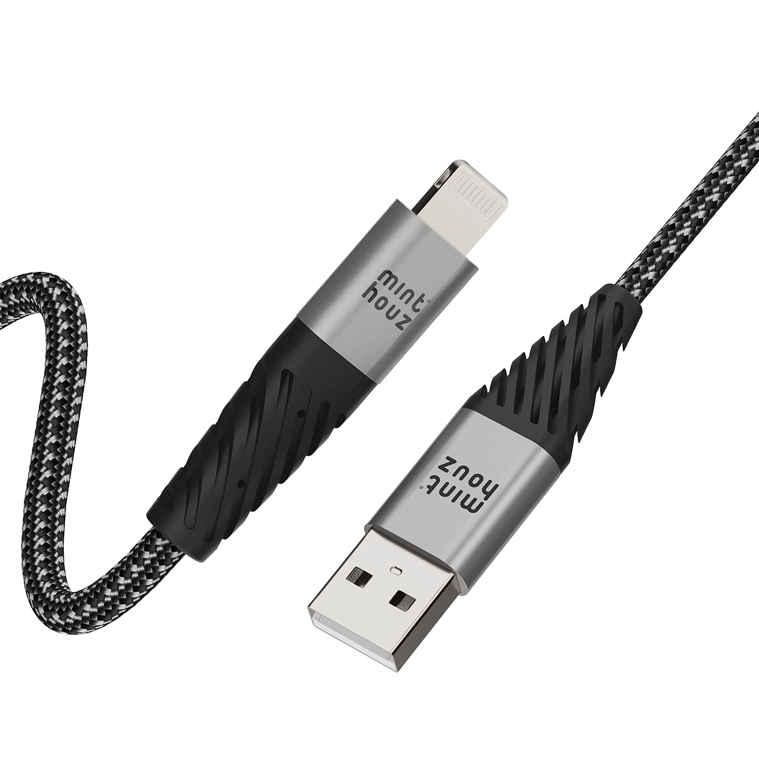 Minthouz 60W iPhone Charger Lightning Cable - MFi Certified Lightning Cable ompatible with iPhone 13/12/11 Pro Max Xs X iPad Air [1-Pack 3ft]